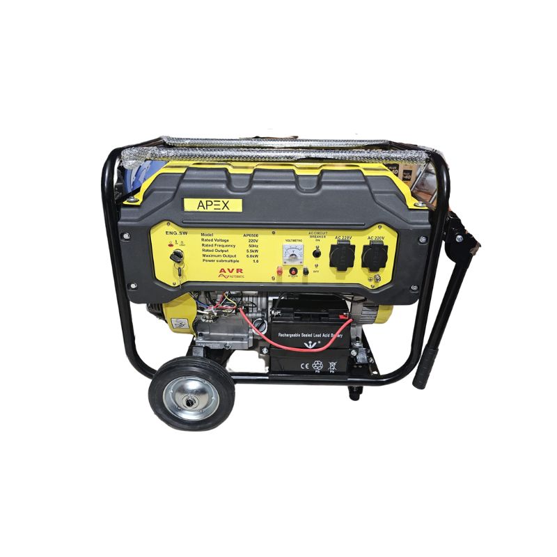 גנרטור מנוע בנזין 6000W חד פאזי פתוח עם מריצה מבית APEX - פרוטולס ...